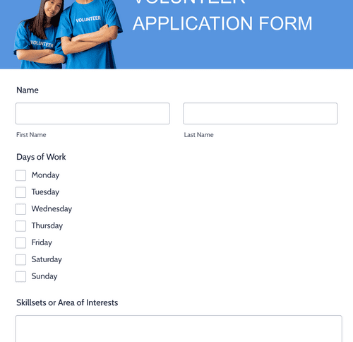 Volunteer Task Form Template | Jotform