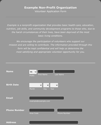 WCOB VOLUNTEER APPLICATION Form Template | Jotform