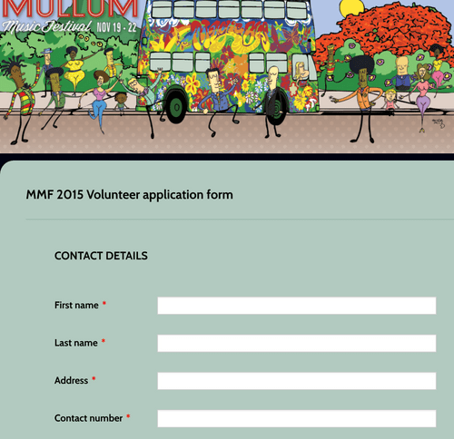 Volunteer Application Form For Music Festival Form Template | Jotform