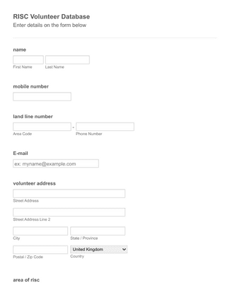 Volunteer Database Form Template | Jotform