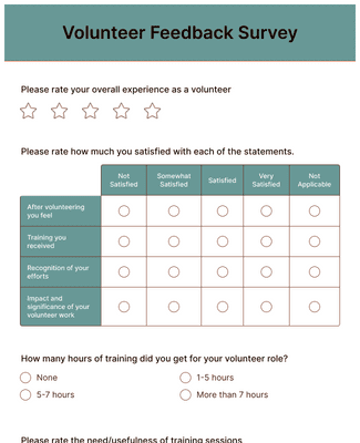 Volunteer Feedback Survey Form Template | Jotform