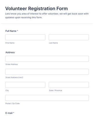Volunteer Registration Form Template | Jotform