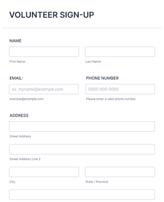 Volunteer Signup Form Template | Jotform