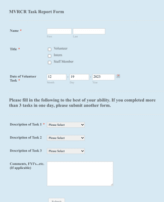 Volunteer Task Form Template | Jotform