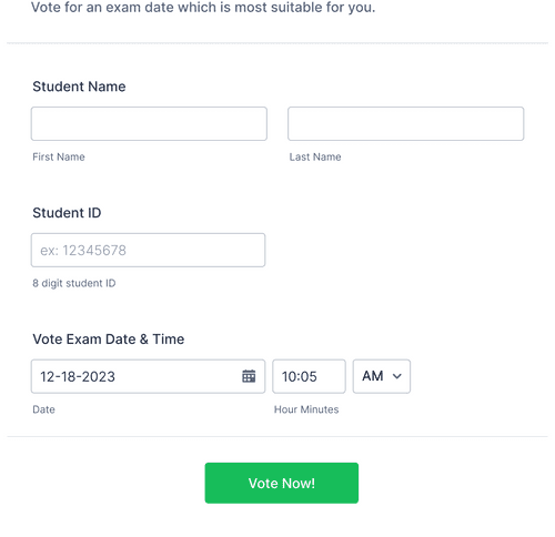 Vote Exam Date Form Template | Jotform