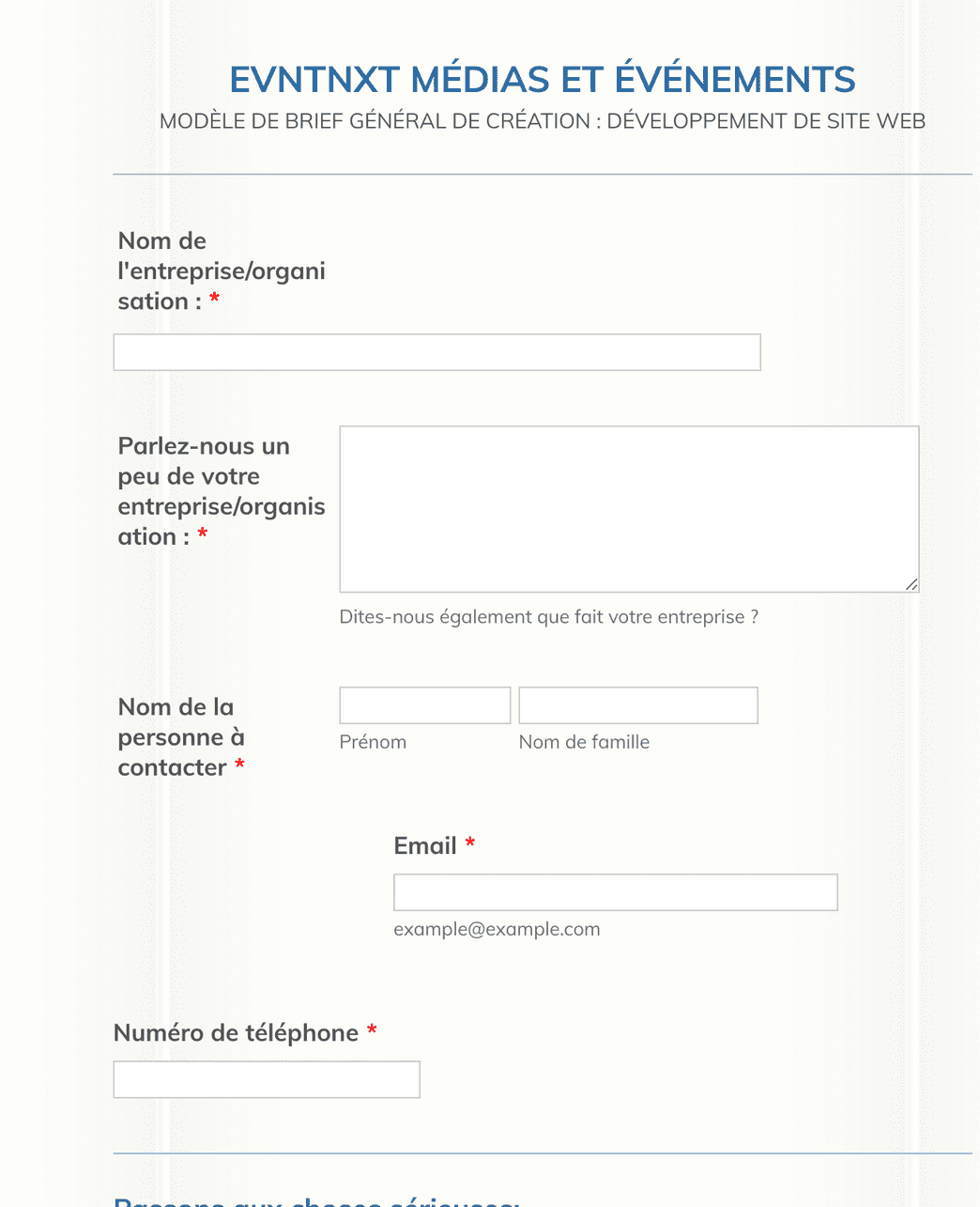 Votre questionnaire client de conception Web Modèle du formulaire | Jotform