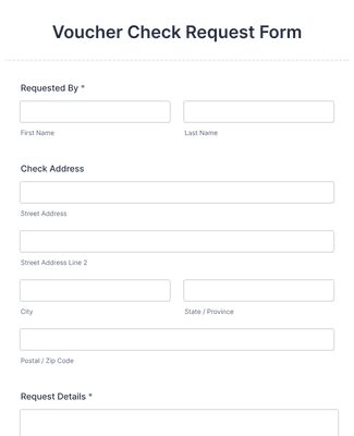 Voucher Check Request Form Template | Jotform