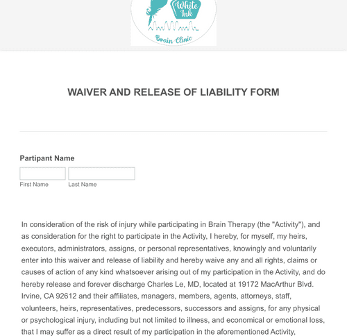 Waiver and Release of Liability Form Template | Jotform