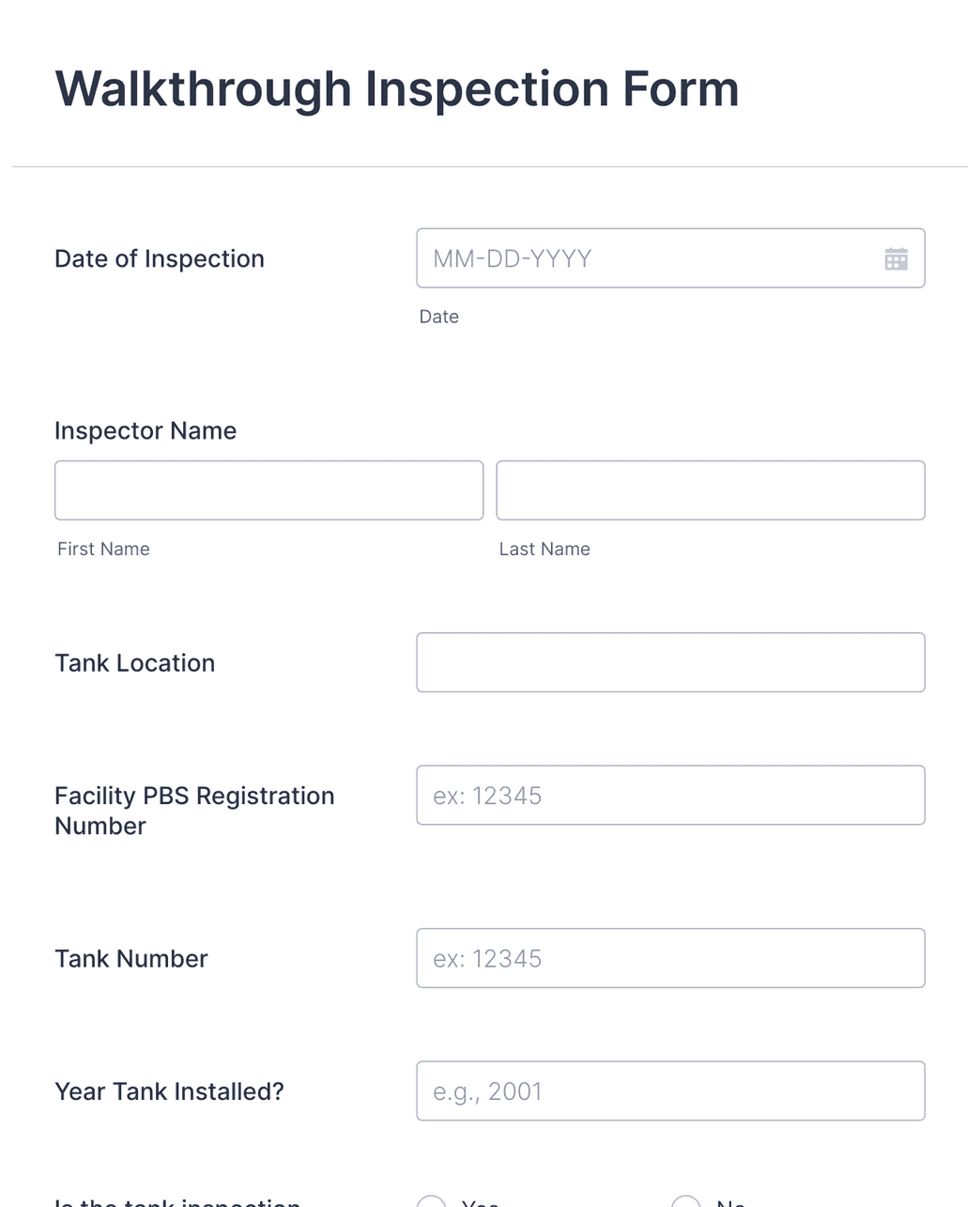 Walkthrough Inspection Form Template | Jotform