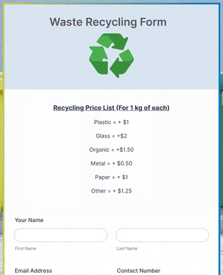 Waste Recycling Form Template | Jotform
