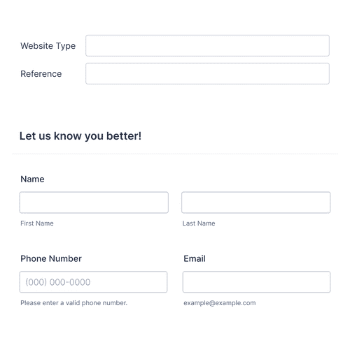 Web Design and Development Requirement Form Template | Jotform