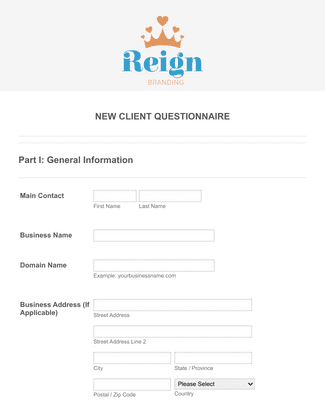 Web Design Questionnaire Form Template | Jotform