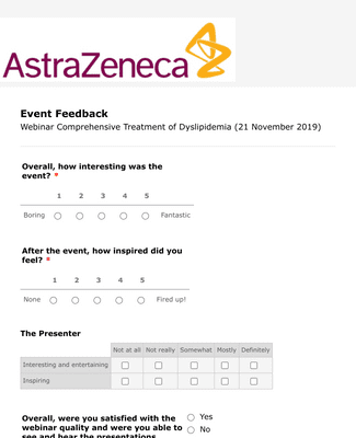 Webinar Feedback Form Template | Jotform