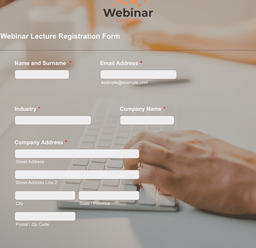 Webinar Lecture Registration Form Template | Jotform