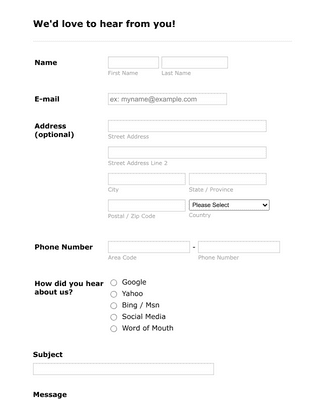 Basic Web Page Contact Form Template | Jotform