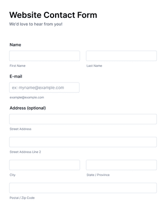 Basic Web Page Contact Form Template | Jotform