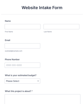 Website Intake Form Template | Jotform