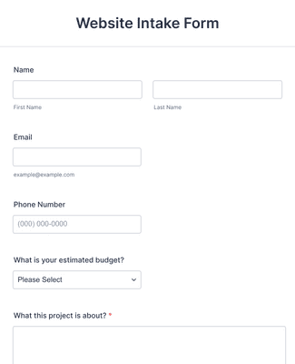 Website Intake Form Template | Jotform