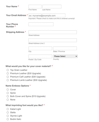 Wedding Album Order Form Template | Jotform