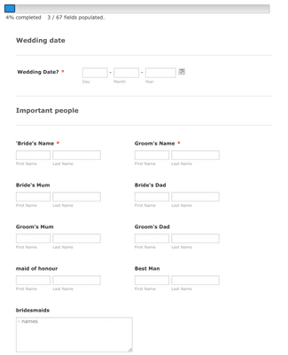 WEDDING DETAILS Form Template | Jotform
