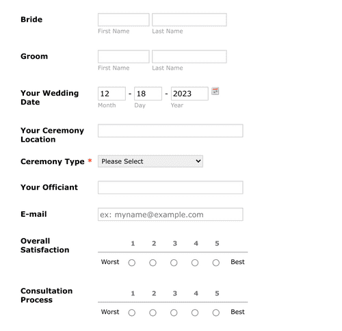 Wedding Feedback Form Template | Jotform