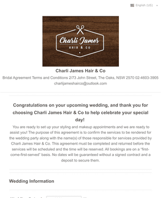 Wedding Hair & Makeup Service Order Form Template | Jotform