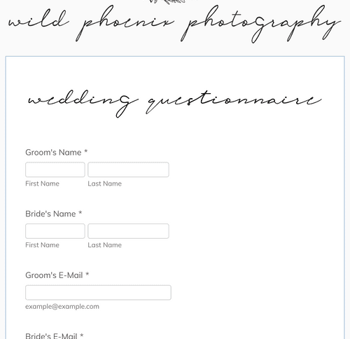 Wedding Questionnaire Form Template | Jotform