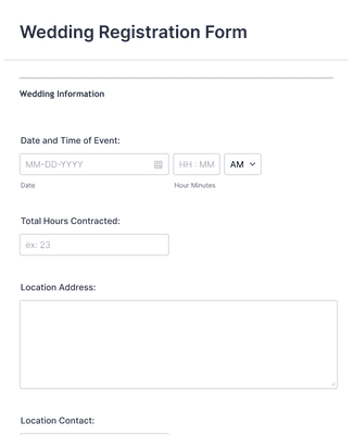 Wedding Registration Form Template | Jotform