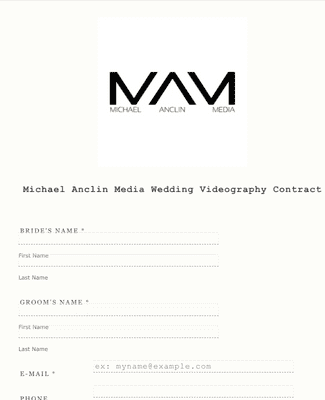 Wedding Videography Contract Form Template | Jotform