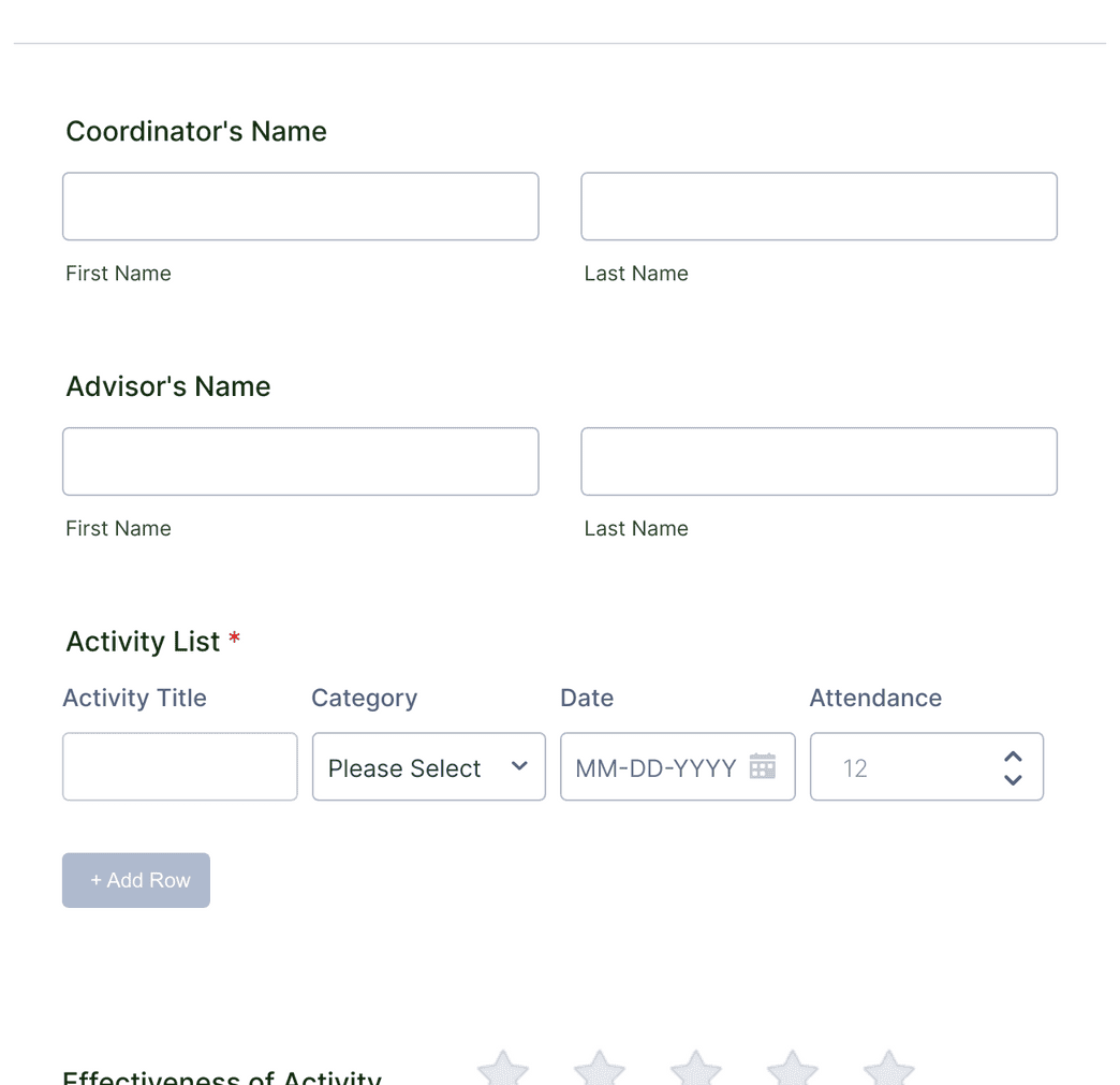 Weekly Activity Log Form Template | Jotform