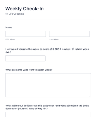 Weekly Check-In Form Template | Jotform