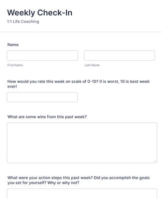 Weekly Check-In Form Template | Jotform