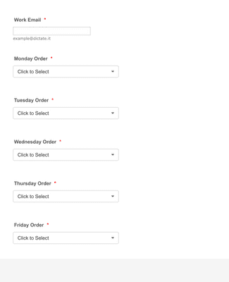 Weekly Lunch Order Form Template | JotForm