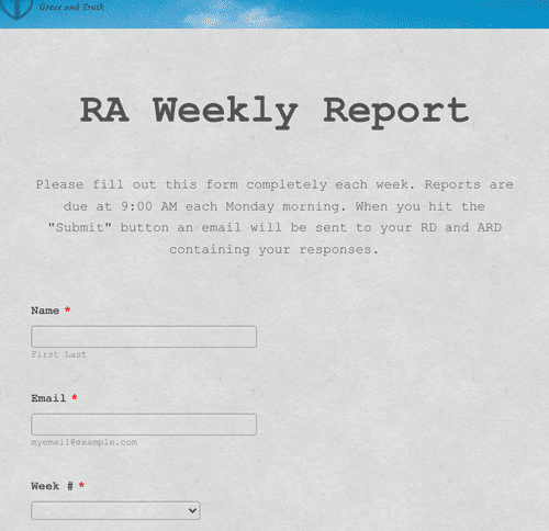 Weekly Report Form Template | Jotform