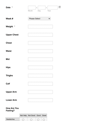 Weight and Measurement Tracking Form Template | Jotform