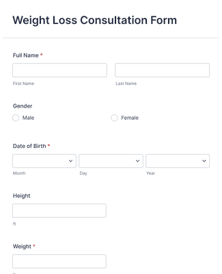Weight Loss Consultation Form Template | Jotform