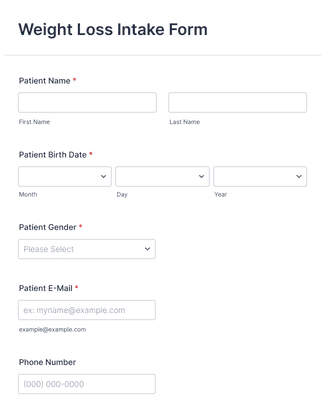 Weight Loss Intake Form Template | Jotform
