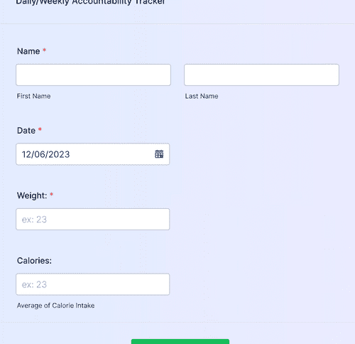Weight Tracker Form Template | Jotform