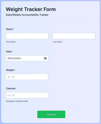 Weight Tracker Form Template | Jotform
