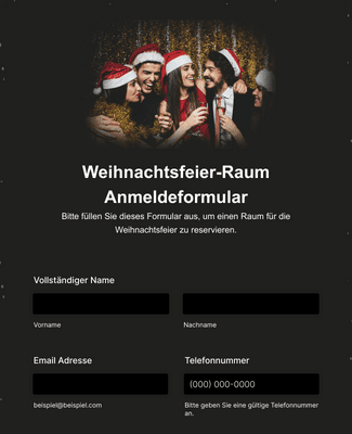 Weihnachtsfeier-Raum Anmeldeformular Formularvorlage | Jotform