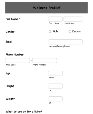 Wellness Coaching Questionnaire Form Template | Jotform