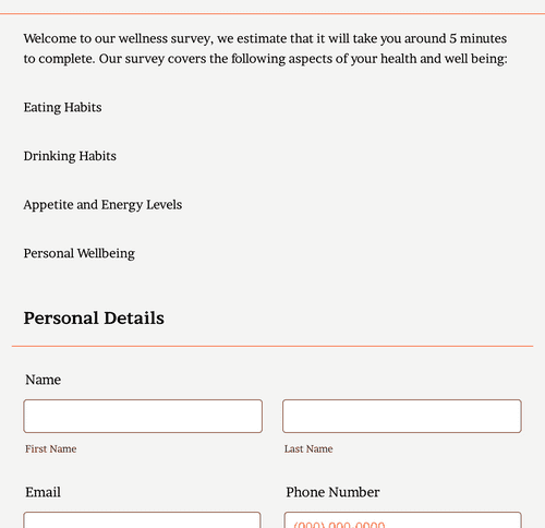 Wellness Survey Form Template | Jotform