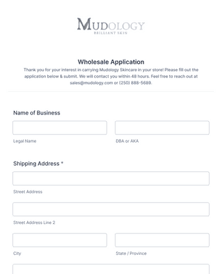 Wholesale Application Form Template | Jotform