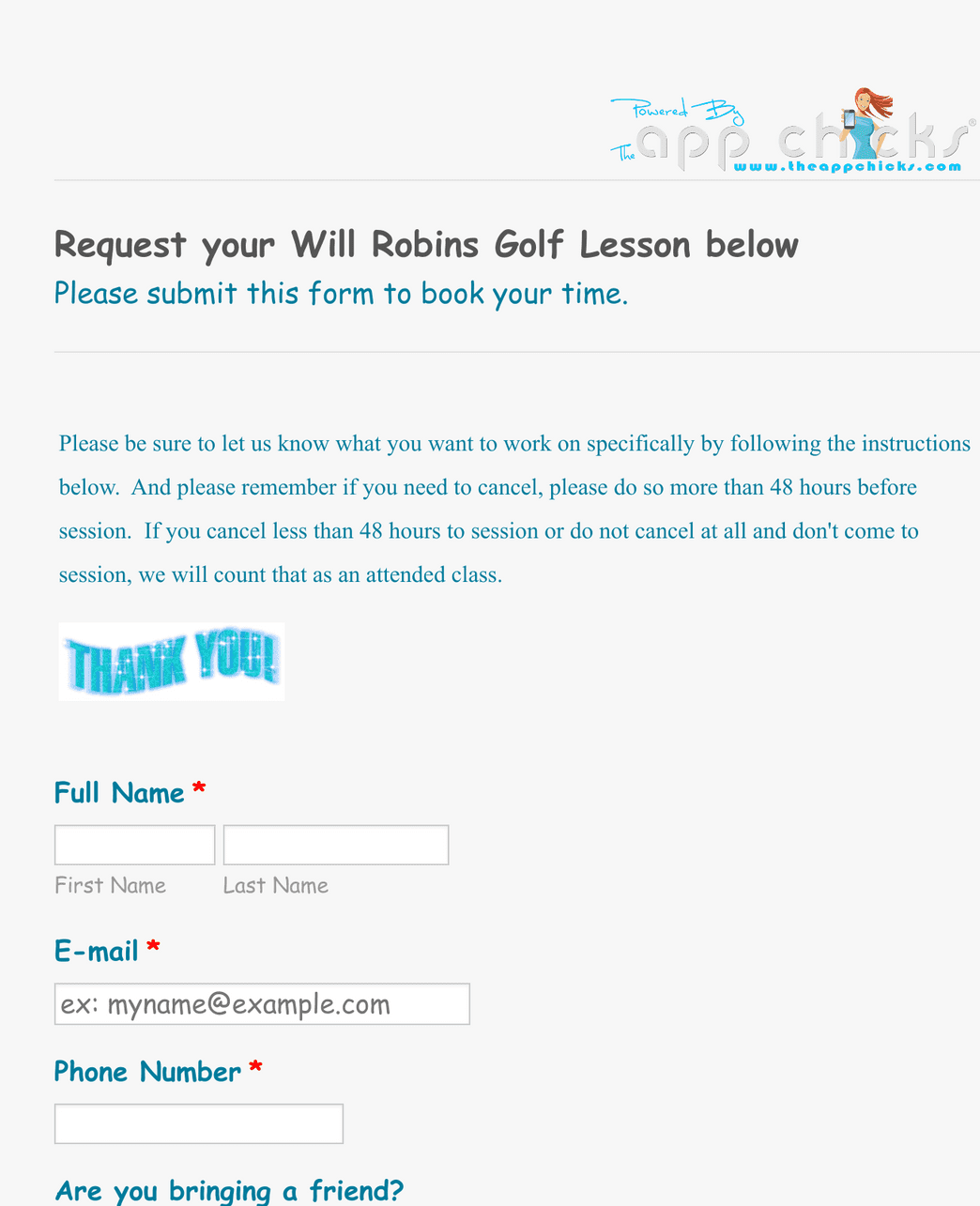 Golf Lessons Request Form Template | Jotform