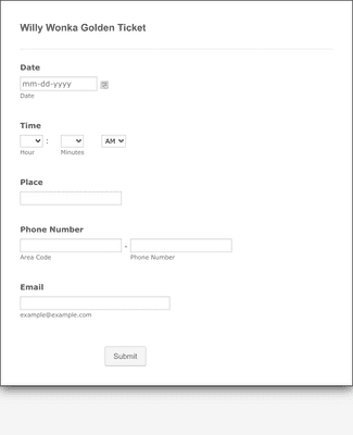 Willy Wonka Golden Ticket Form Template | Jotform