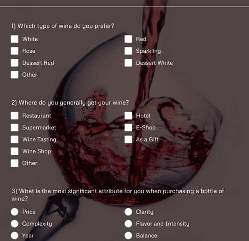Wine Survey Form Template | Jotform