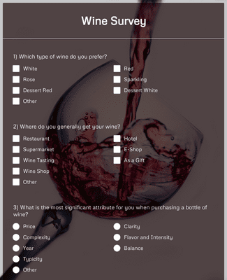 Wine Survey Form Template | Jotform