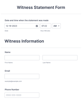 Witness Statement Form Template | Jotform