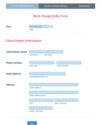 Work Change Order Form Template | Jotform