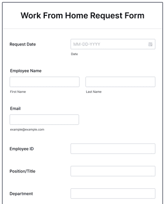 Work From Home Request Form Template | Jotform